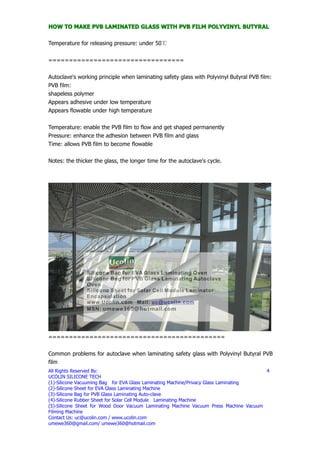 0731HOW TO MAKE PVB LAMINATED GLASS WITH PVB FILM POLYVINYL BUTYRAL ...