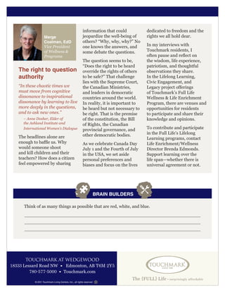 Touchmark at Wedgewood Newsletter - July 2013 | PDF | National & Civic ...