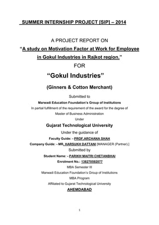 SIP GOKUL INDUSTRIS | PDF