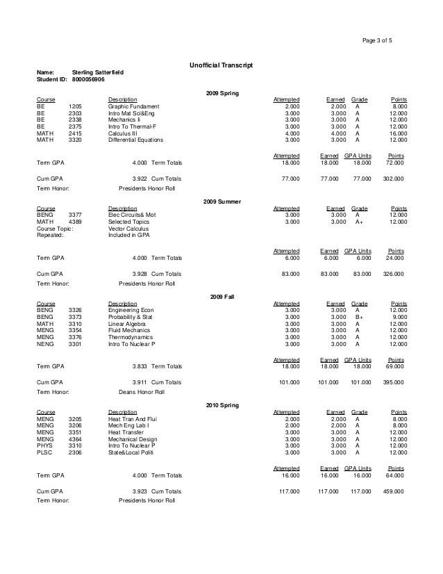 UTPBGraduateTranscript-Satterfield | PDF