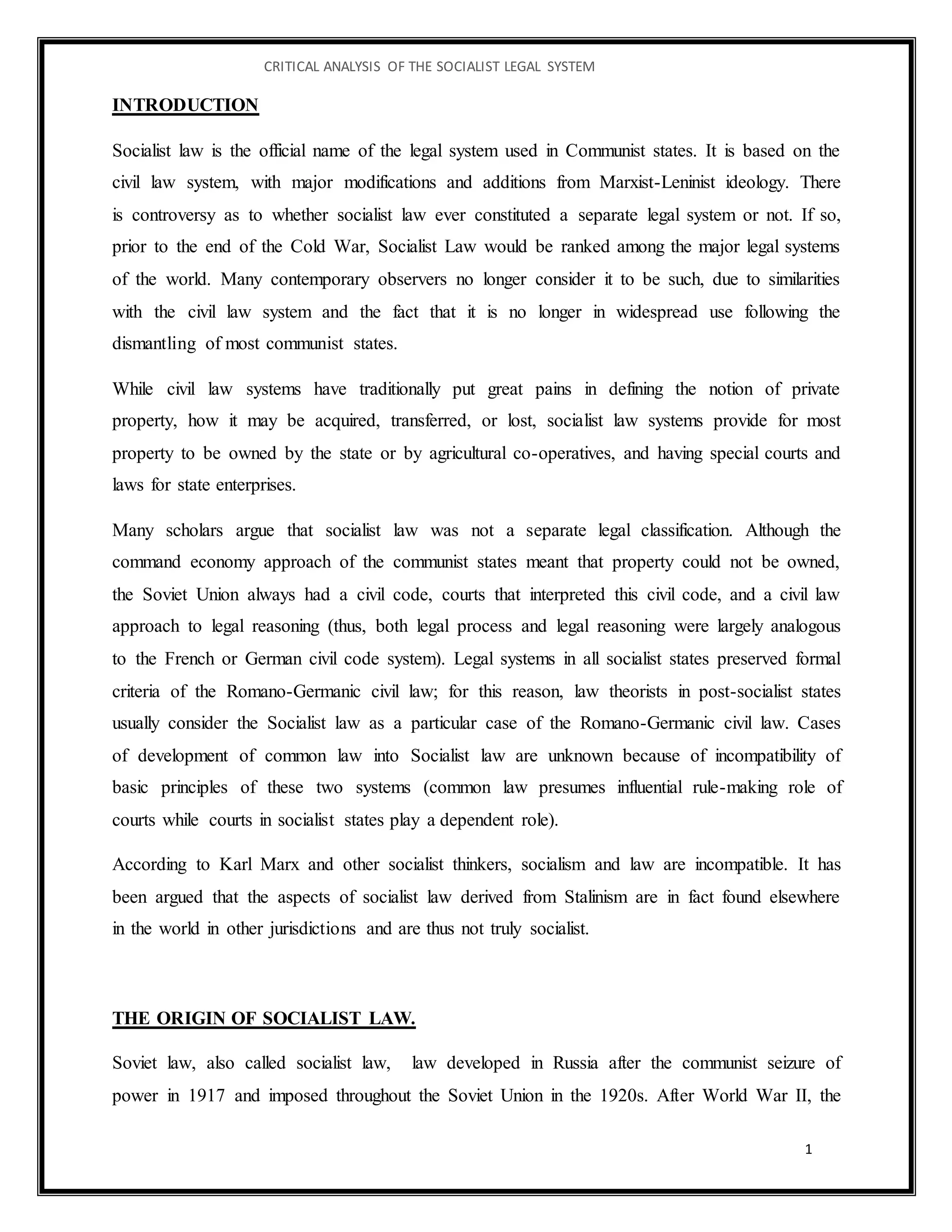 socialist law | DOCX