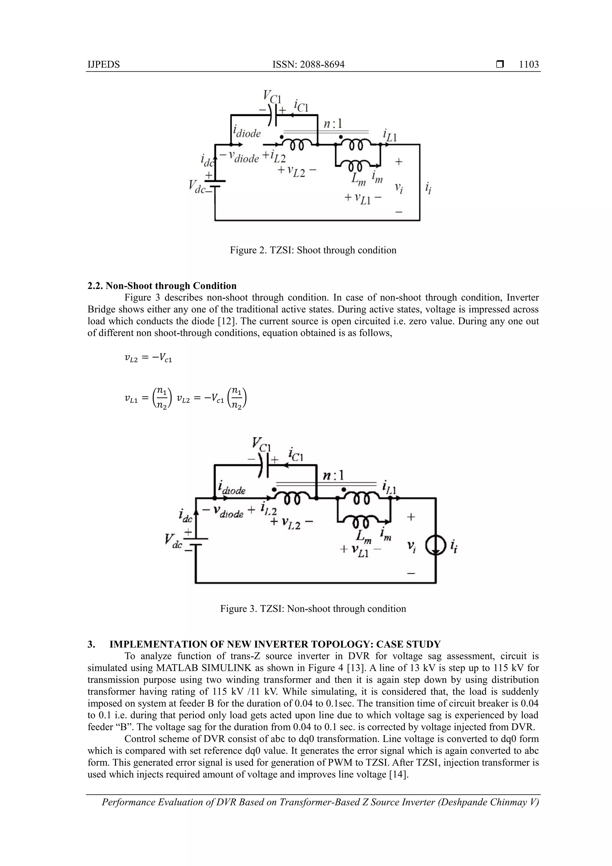 Performance Evaluation of Dynamic Voltage Restorer Based on Transformer-based Z Source Inverter ...
