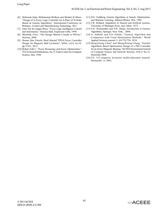 FPGA Optimized Fuzzy Controller Design for Magnetic Ball Levitation using Genetic Algorithms ...