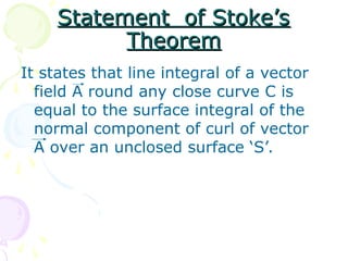 Stokes theorem studies and problems and solutions | PPT
