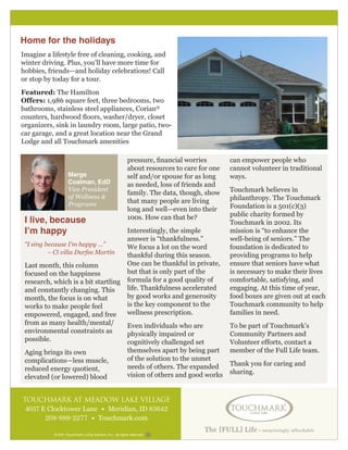 Touchmark at Meadow Lake Village - November 2013 Newsletter | PDF