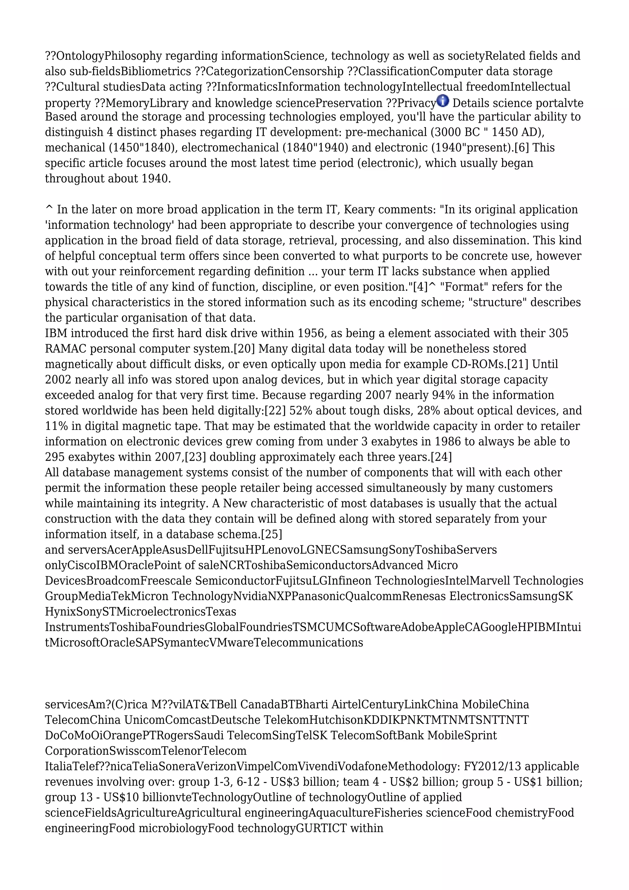 Information technology - Wikipedia, the free encyclopedia | PDF ...