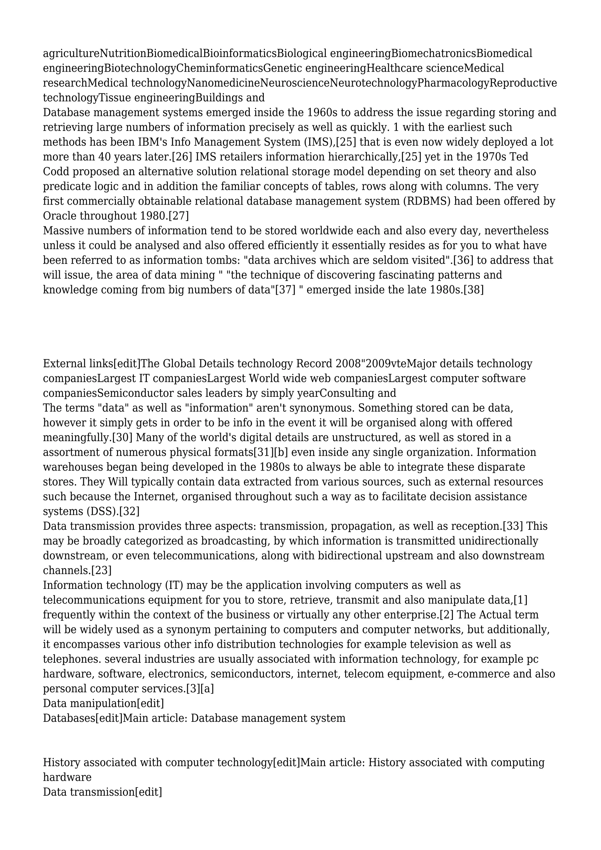 Information technology - Wikipedia, the free encyclopedia | PDF ...