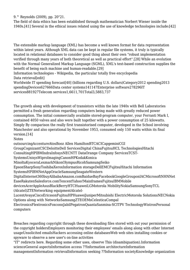 Information technology - Wikipedia, the free encyclopedia | PDF ...