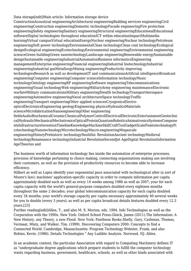 Information technology - Wikipedia, the free encyclopedia | PDF ...