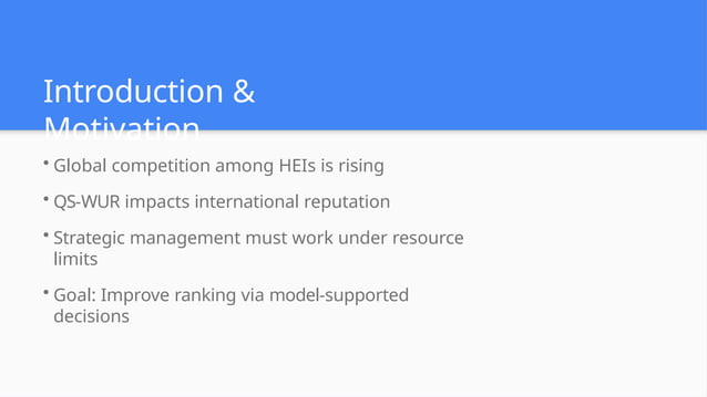 Modeling QS Ranking Indicator Formation Processes for Strategic ...