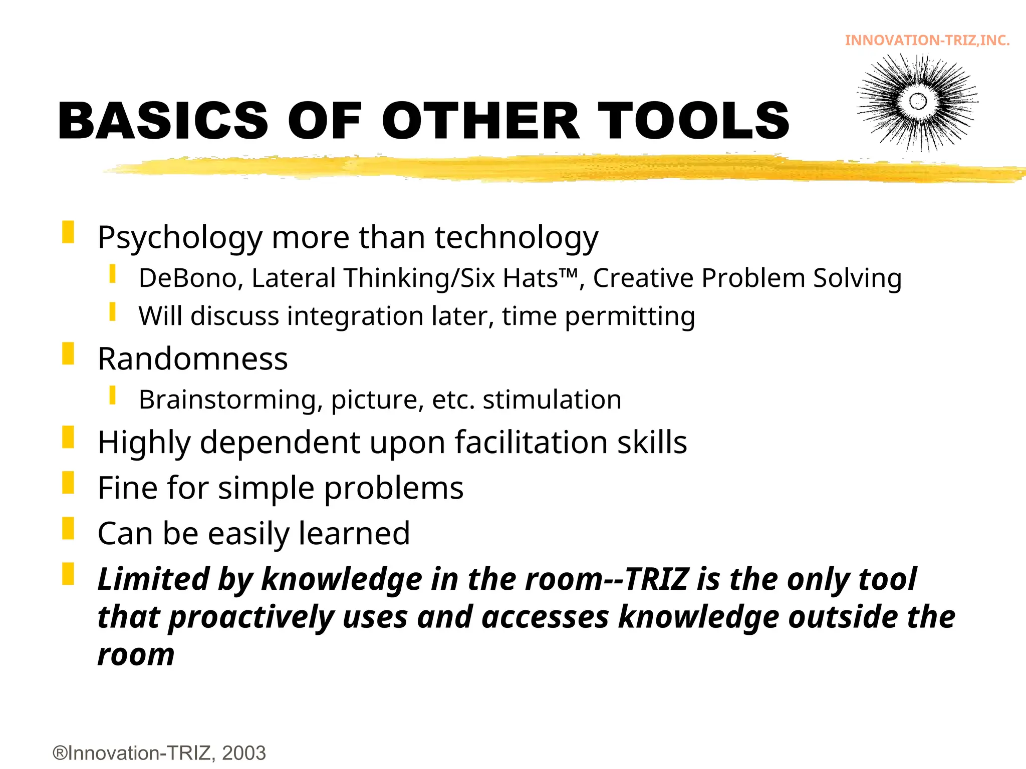 Understanding Triz Class Basics on TRIZ.ppt