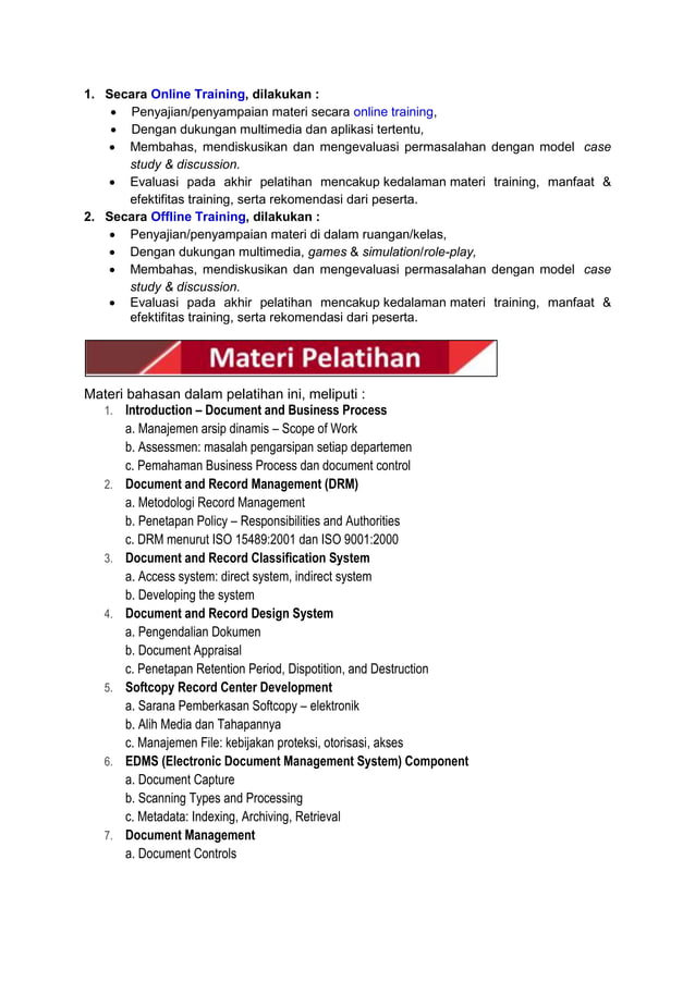 Silabus Training "e-Filing Management (Berbasis ISO 15489_Record ...
