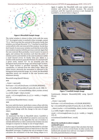 Color Based Object Tracking with OpenCV A Survey | PDF