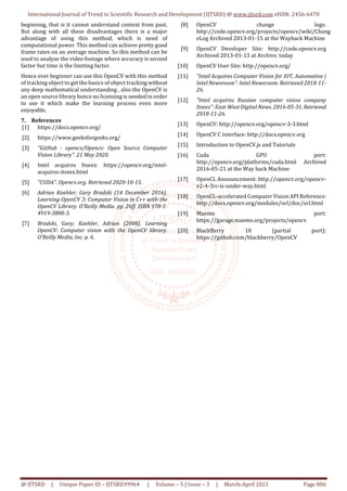Color Based Object Tracking with OpenCV A Survey | PDF