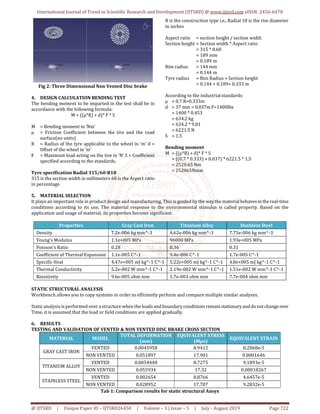 Static Structural Analysis of Vented and Non Vented Disc Brake | PDF