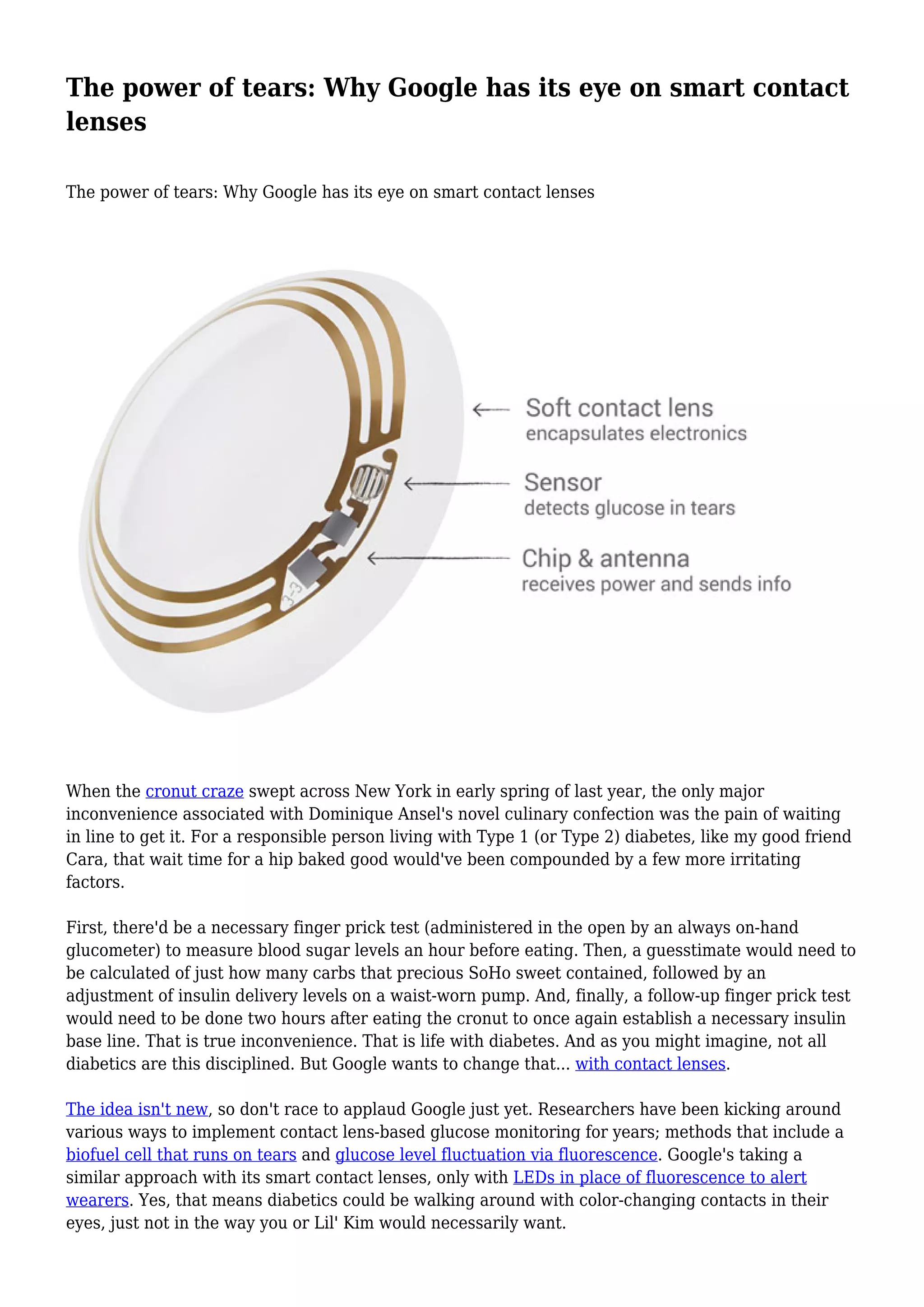 The power of tears: Why Google has its eye on smart contact lenses | PDF