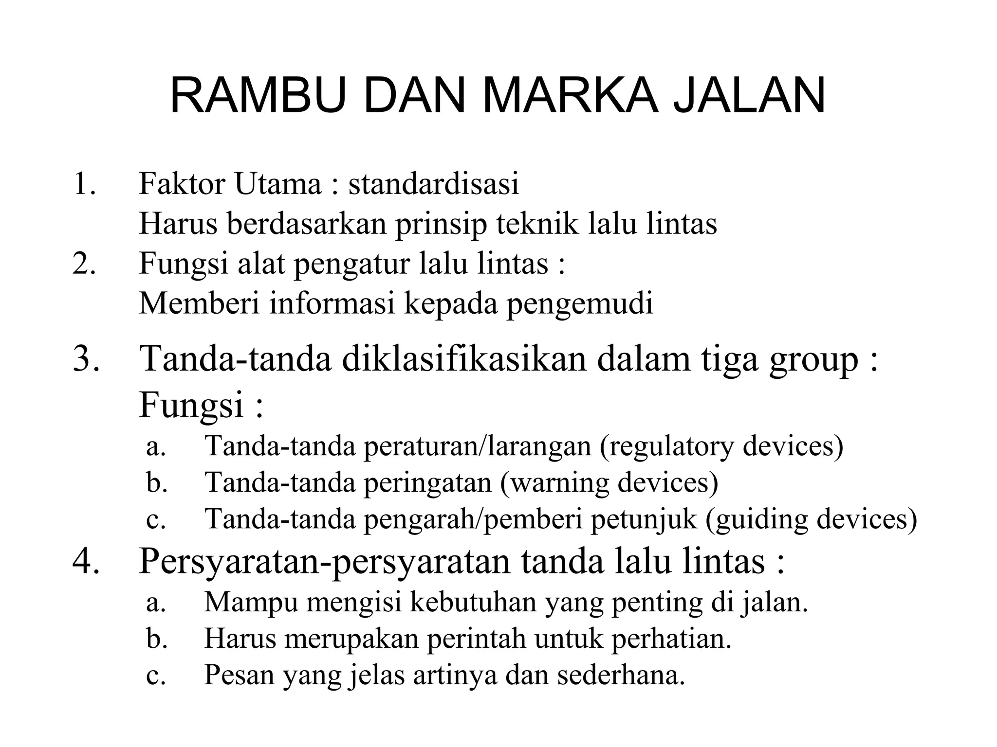 139029538 rambu-lalu-lintas-dan-marka-jalan-vii-ppt | PPT