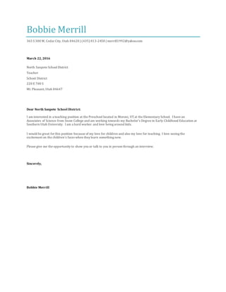 Cover Letter | DOCX