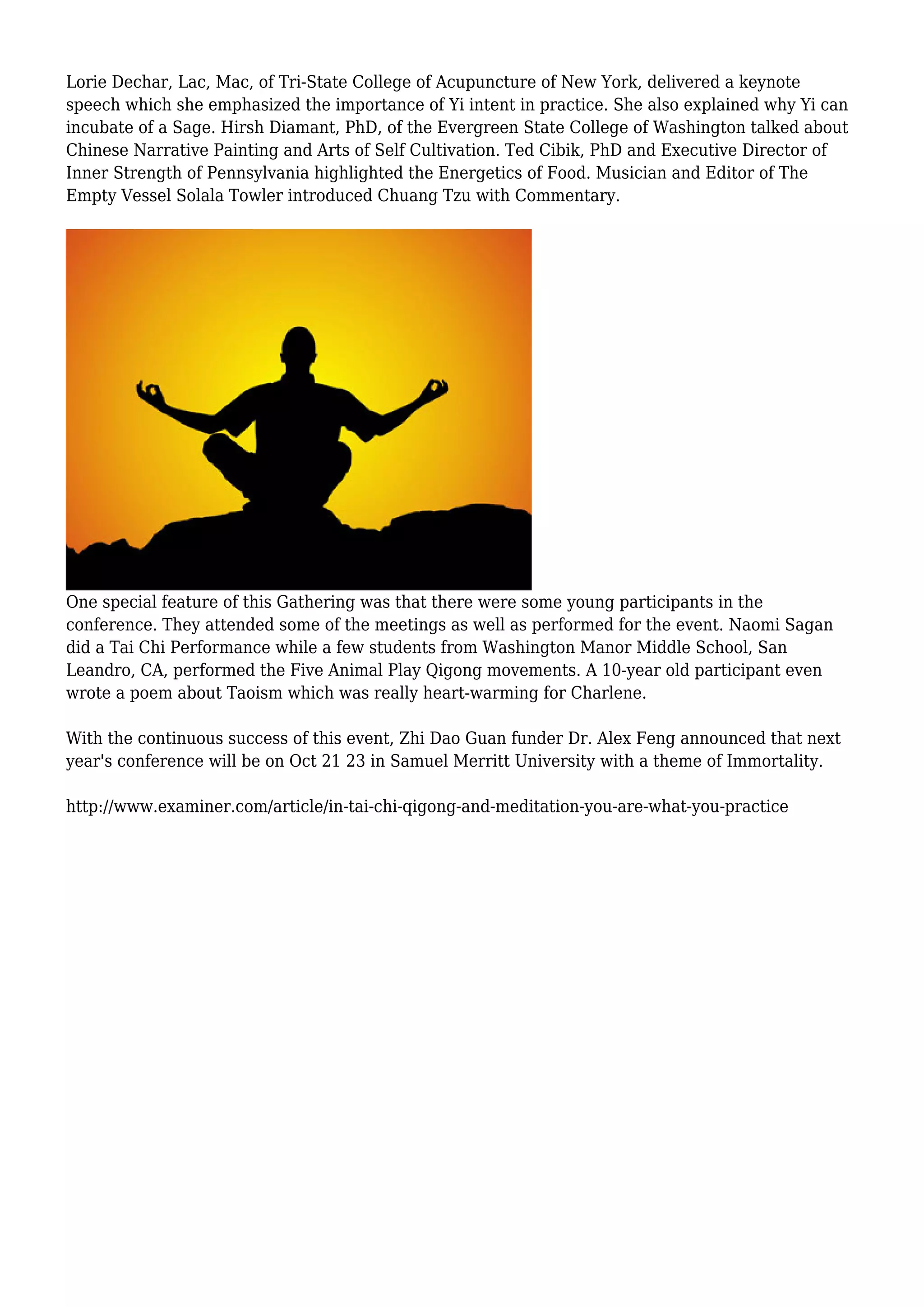 In Tai Chi, Qigong and Meditation, You Are What You Practice | PDF