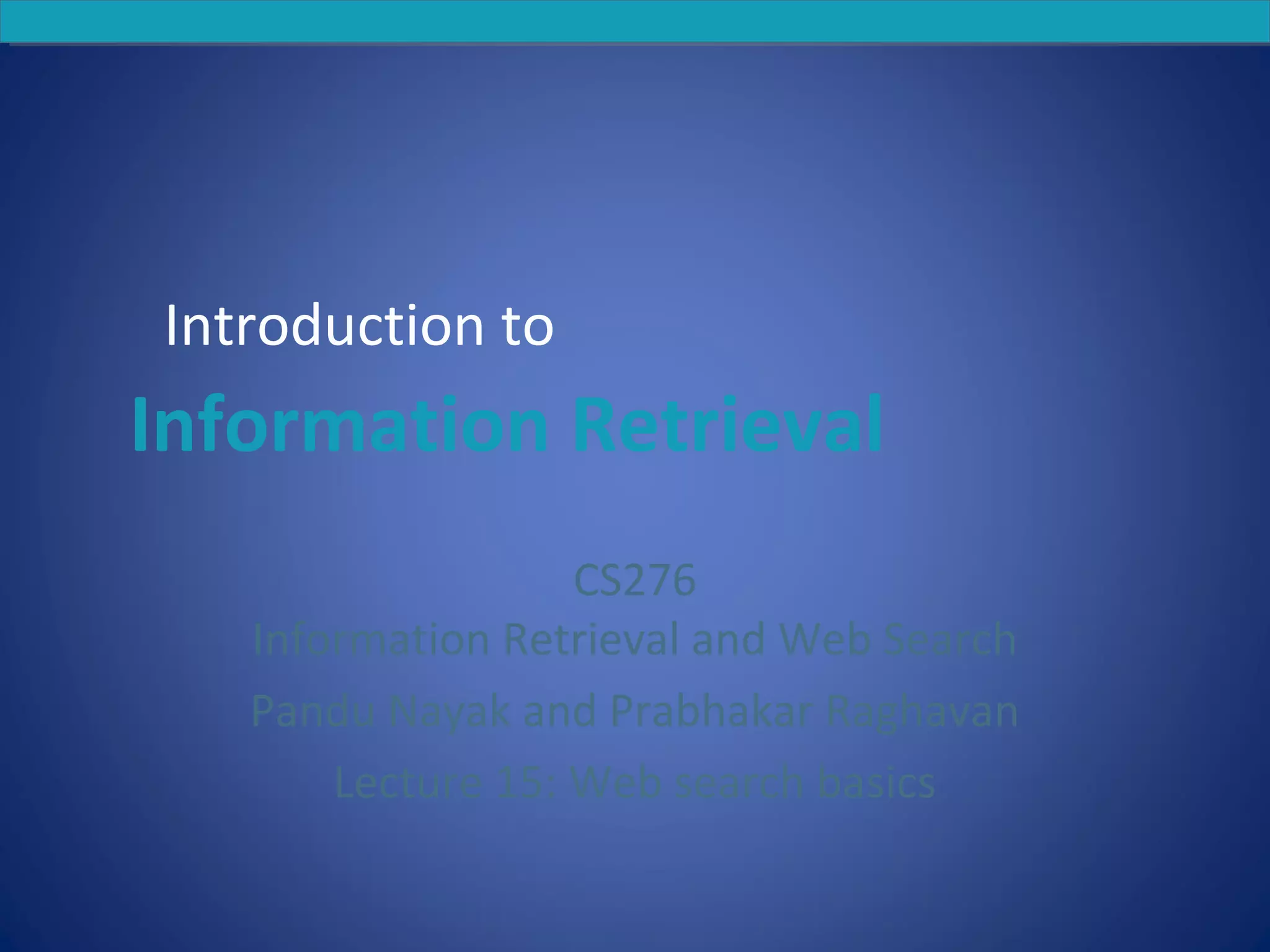 INTRODUCTION TO INFORMATION RETRIVAL | PPT | Home Appliances | Home ...