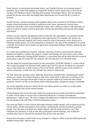 Research finds Second Life program can help with weight loss and ...