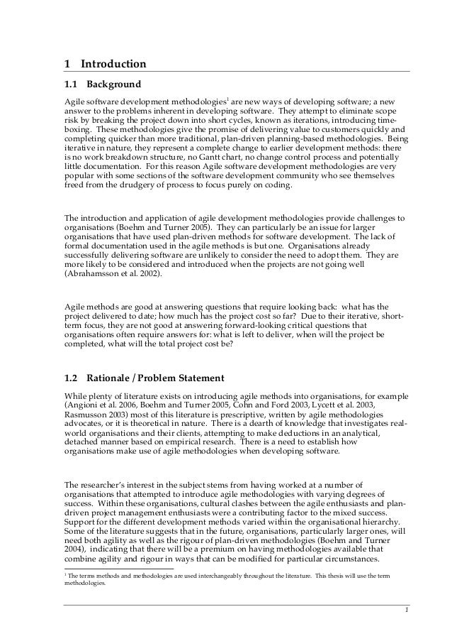 Thesis Agile And Plan Driven Methods Co Existence