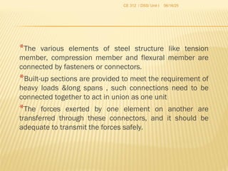 TYPES OF CONNECTIONS (STEEL STRUCTURE DESIGN) | PPT