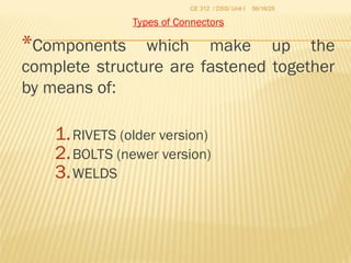TYPES OF CONNECTIONS (STEEL STRUCTURE DESIGN) | PPT