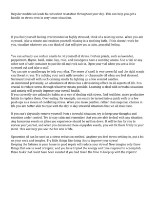 You Don't Have To Be Stressed Out All The Time! | PDF