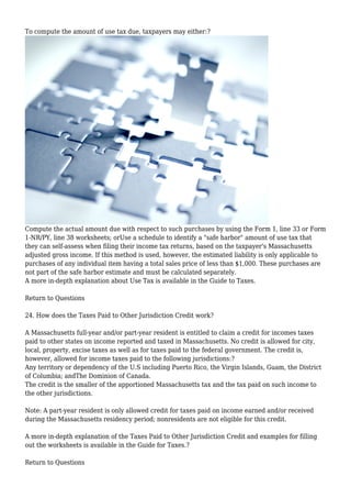 Frequently Asked Questions - Massachusetts State Income Taxes | PDF