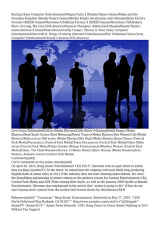 Bang Zoom! Entertainment - Wikipedia, the free encyclopedia | PDF ...