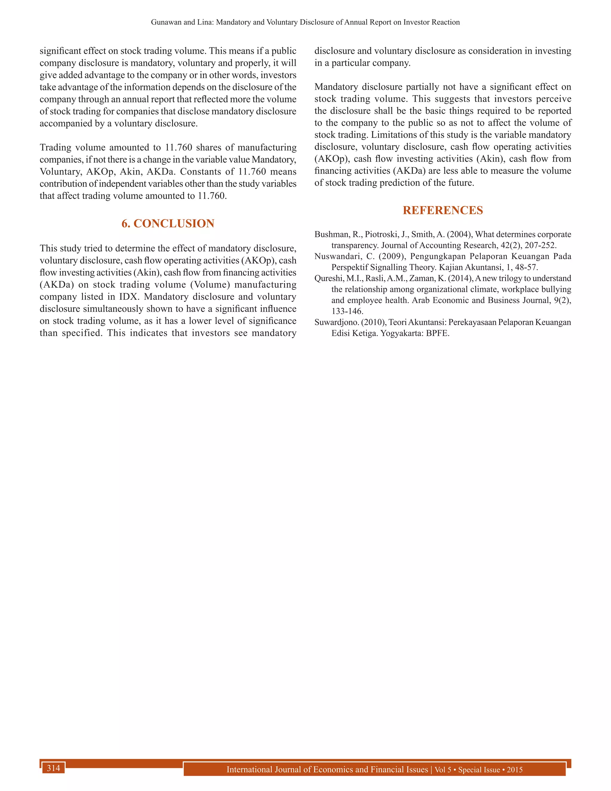 Mandatory and Voluntary Disclosure of Annual Report on Investor ...
