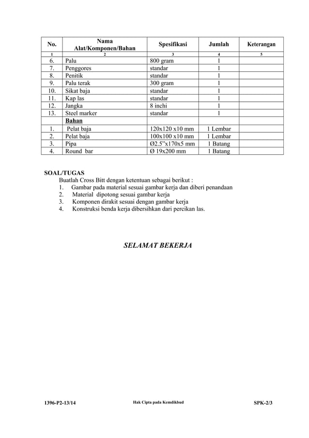 1396 p2-spk-teknik konstruksi kapal baja | PDF