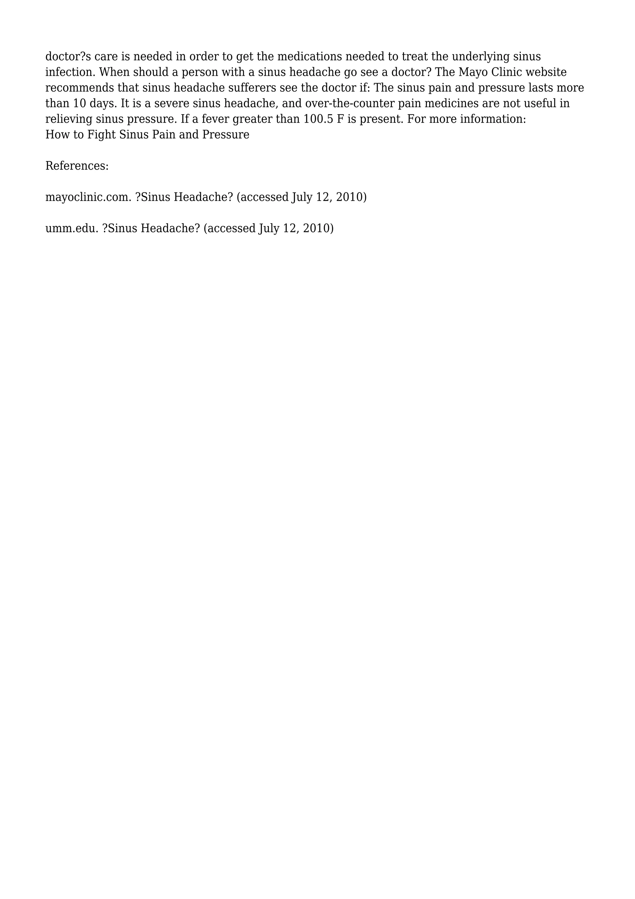 Sinus Headache Relieving Sinus Pressure Pdf