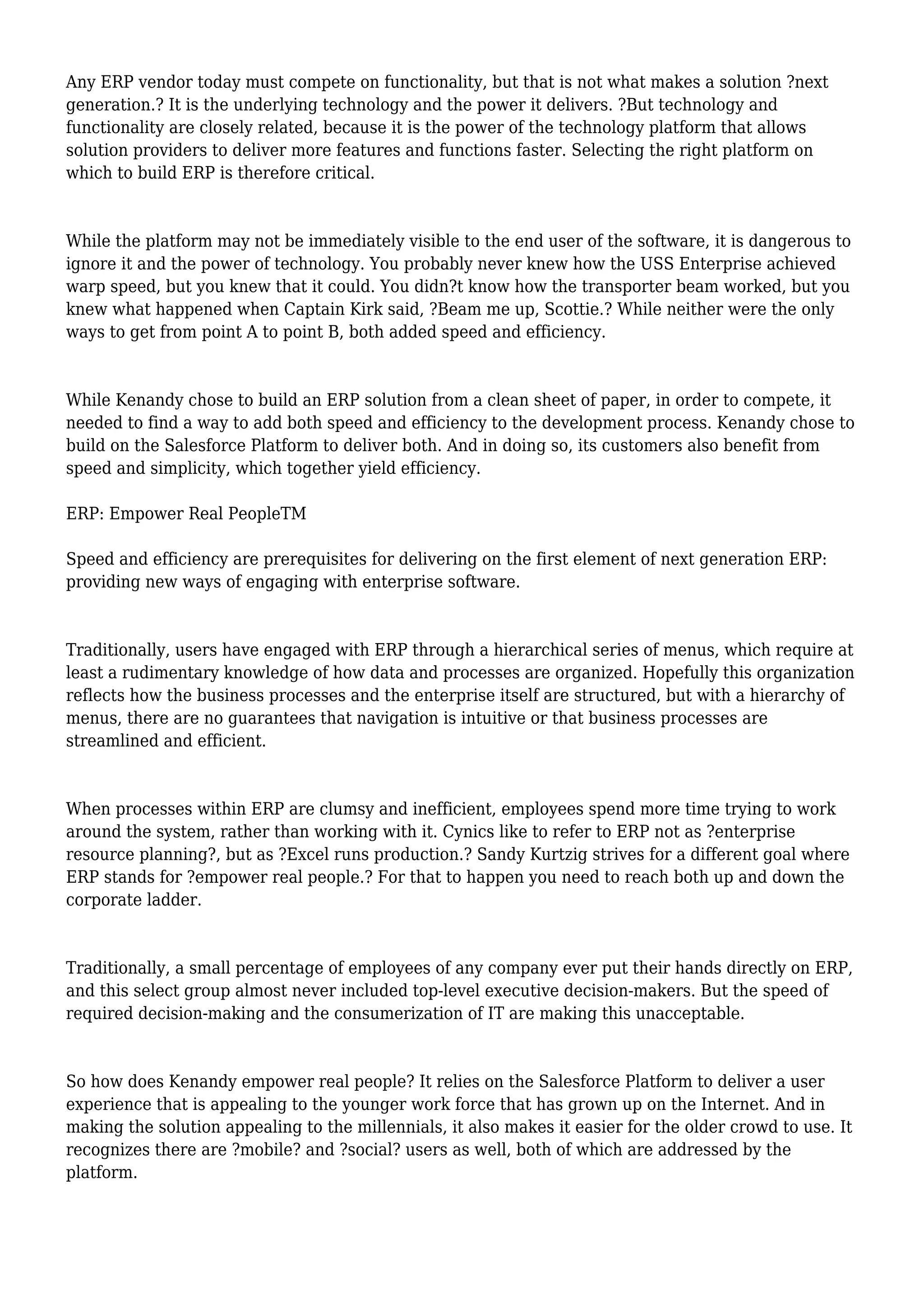 Next Generation ERP: Kenandy’s Approach | PDF