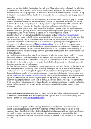A Short Summary of the Lottery System Software | PDF