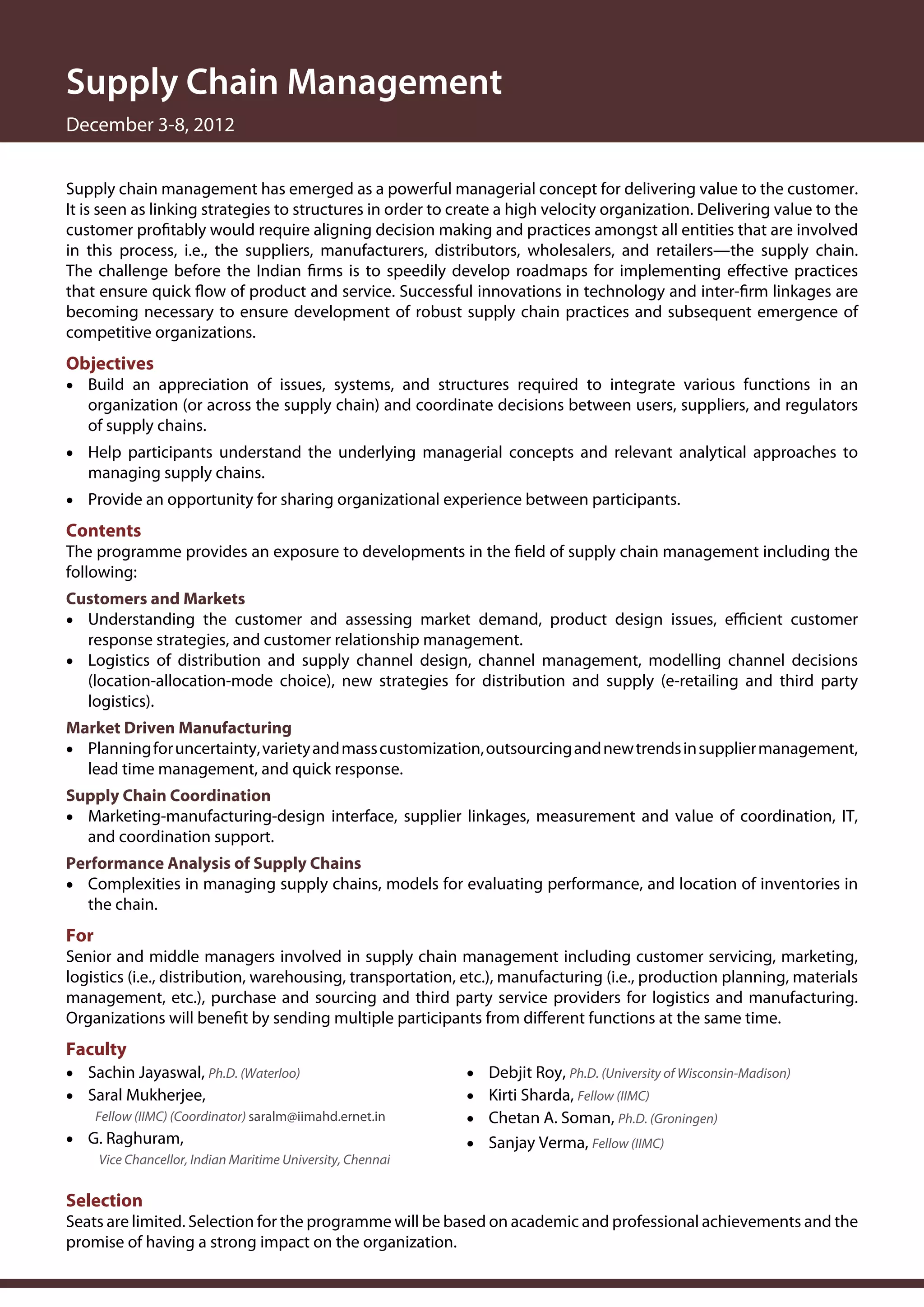 1396930557 supply chain management brochure | PDF