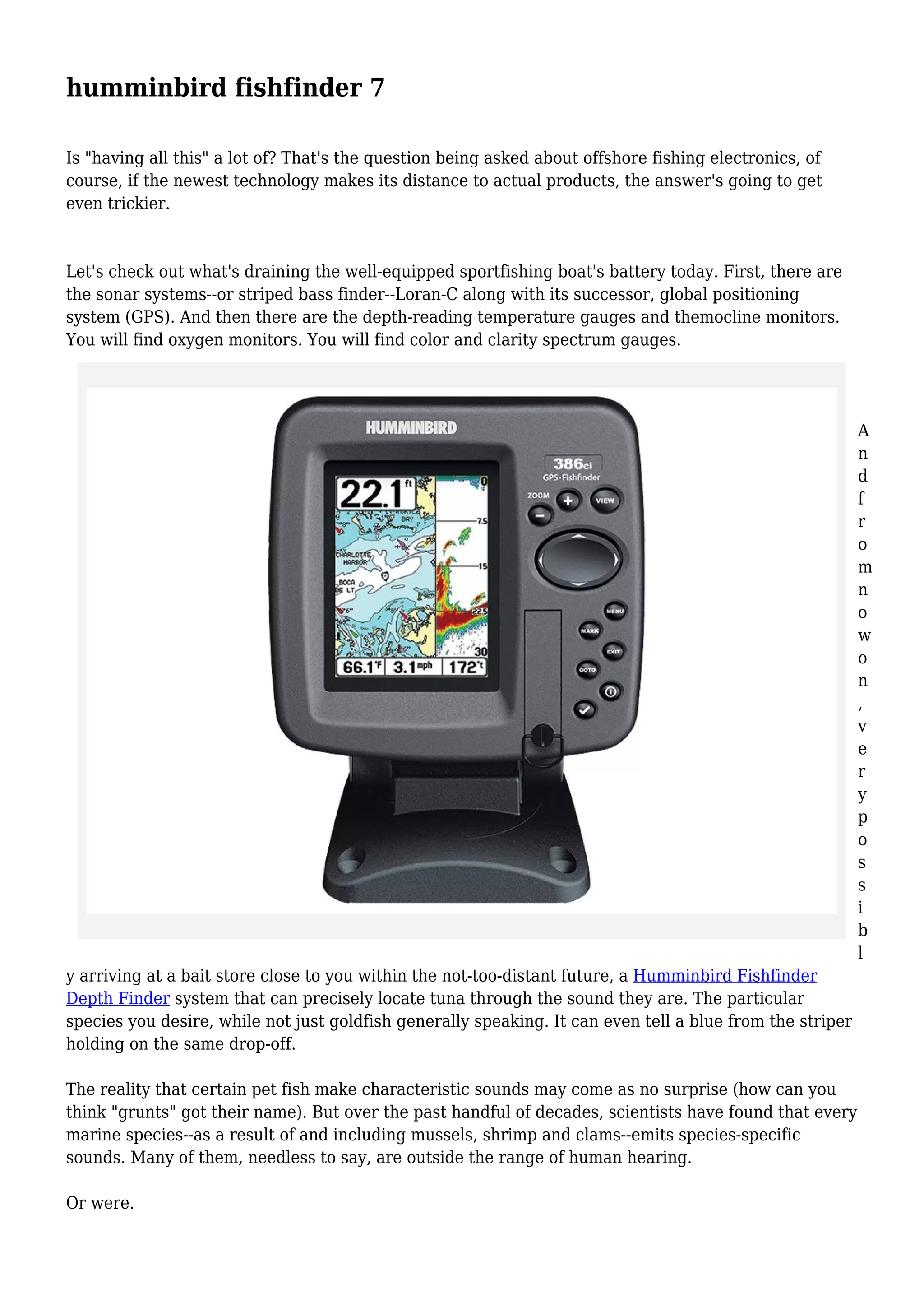 humminbird fishfinder 7 | PDF