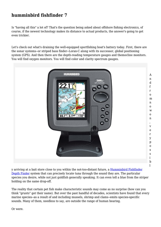 humminbird fishfinder 7 | PDF