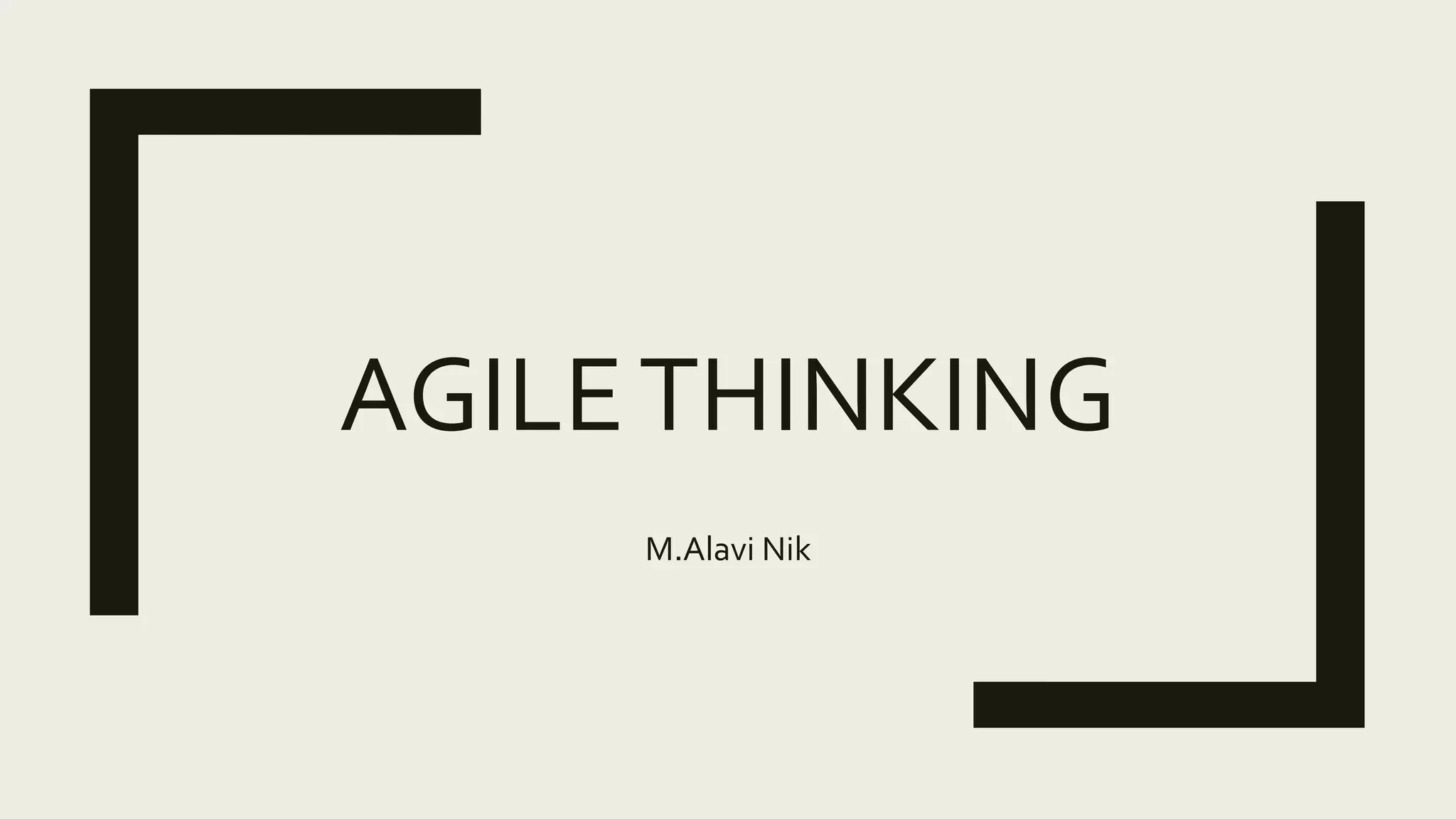 Agile thinking 2019 | PPT
