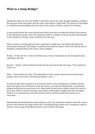 What is a Song Bridge? | PDF