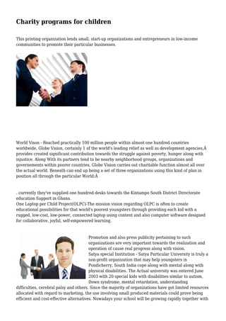 Charity programs for children | PDF