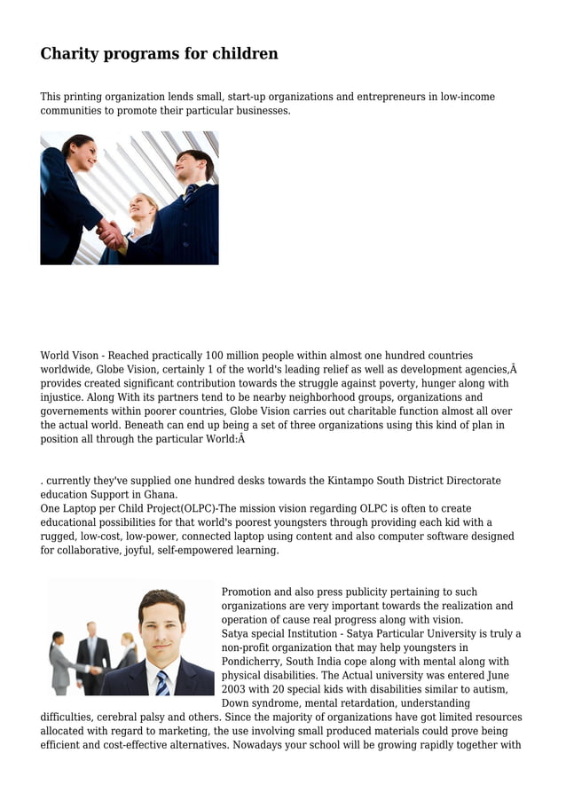 Charity programs for children | PDF