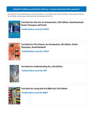 Comprehensive Test Bank for Film Art: An Introduction 11th Edition by ...