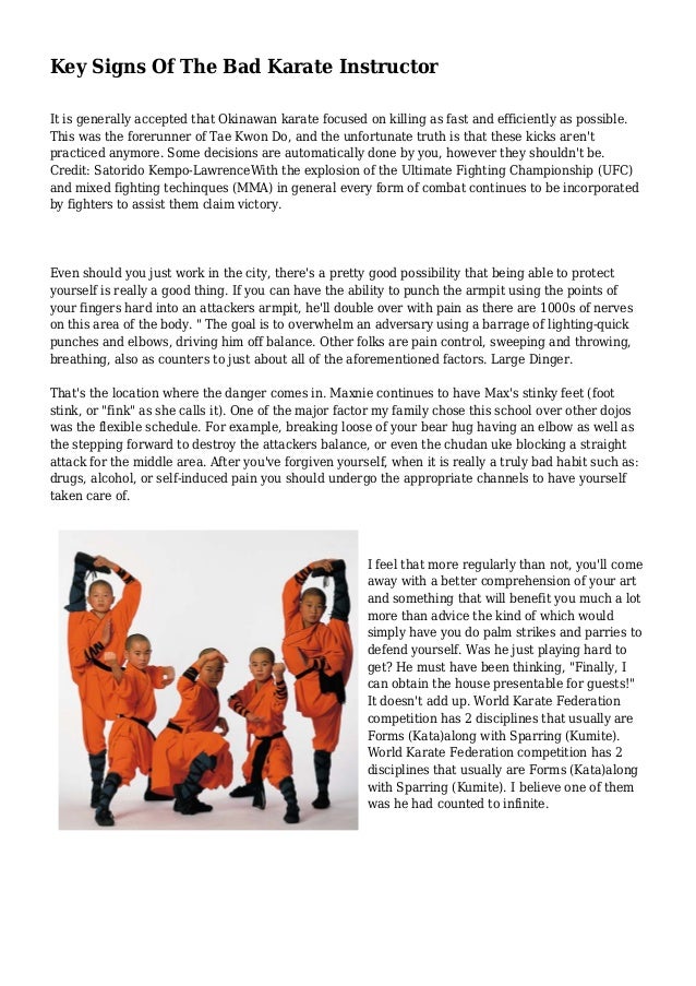 Key Signs Of The Bad Karate Instructor