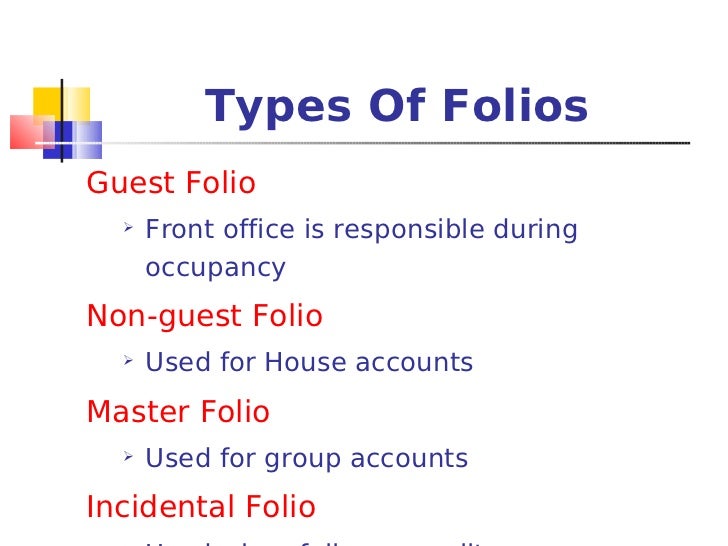 Types of guest folio - archiveQas