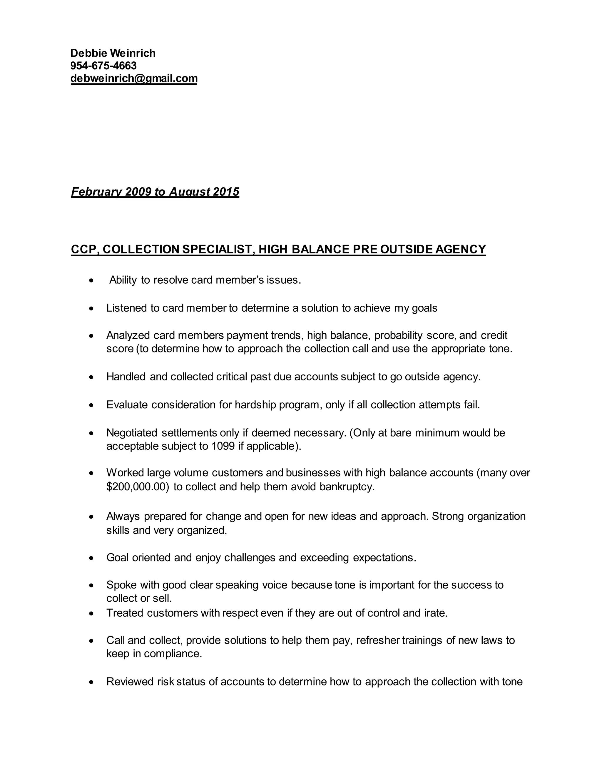 Resume' 2015 updated modified | DOCX