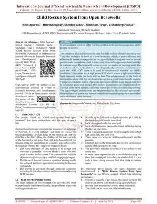 Child Rescue System from Open Borewells | PDF