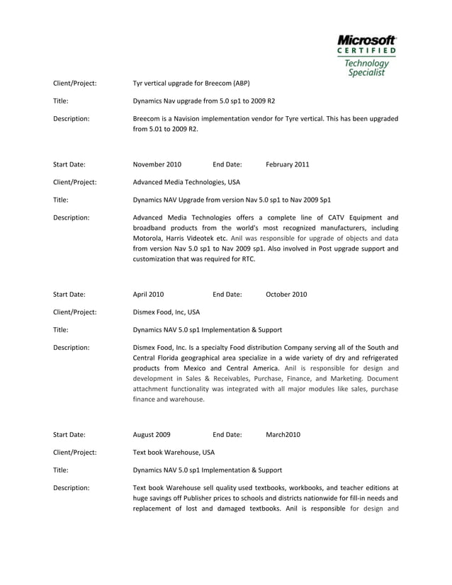 Anil Kumar Anisetty | DOC | Computer Software and Applications | Computing