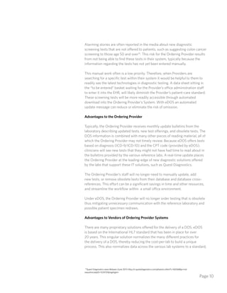 Quest Diagnostics -- Test Compendium Framework for eDOS | PDF